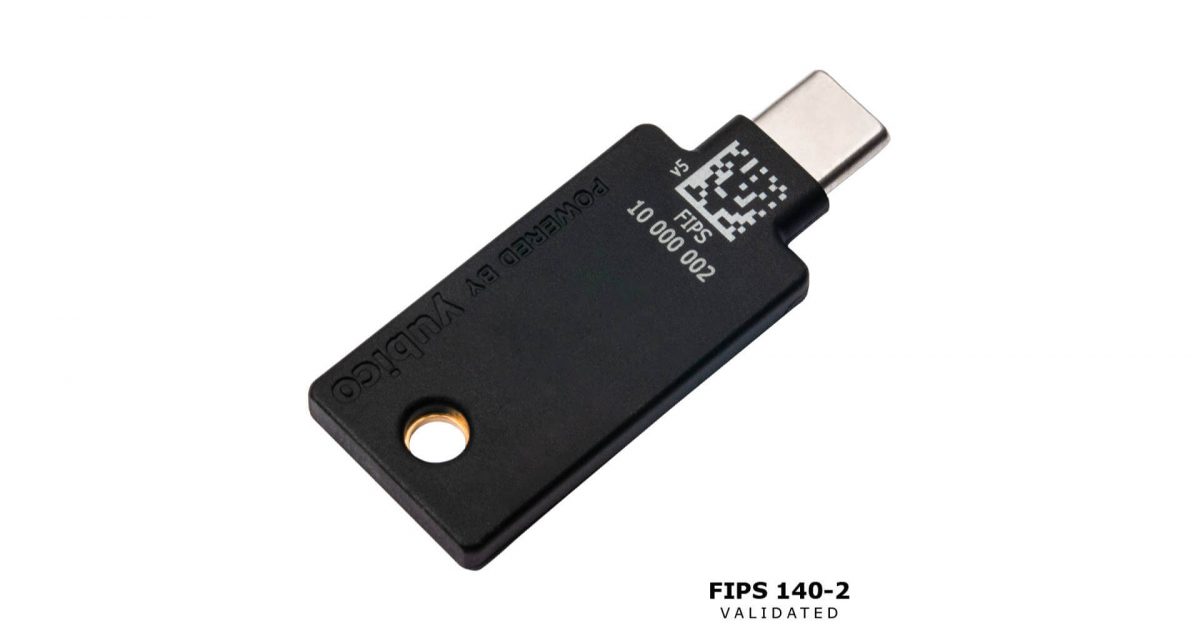 YubiKey 5C NFC FIPS - FIPS 140-2 validated, Physical Security Level 3