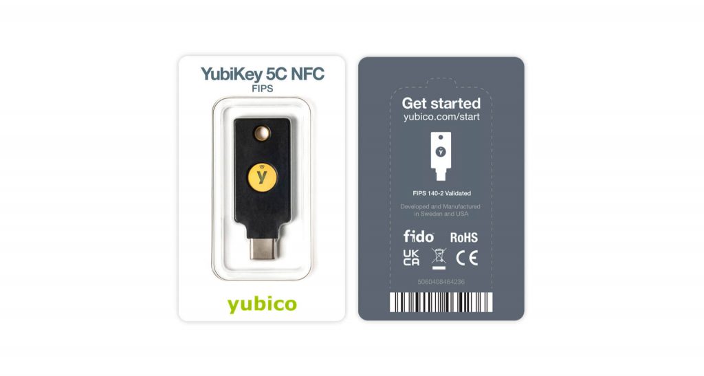 YubiKey 5C NFC FIPS - FIPS 140-2 validated, Physical Security Level 3
